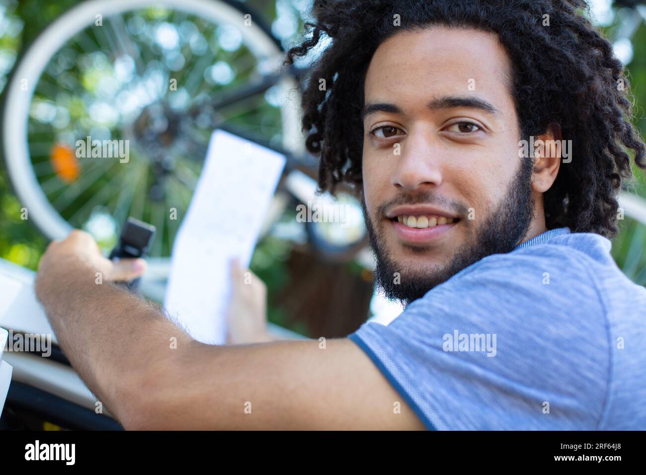 Car man roof ride hi-res stock photography and images - Alamy