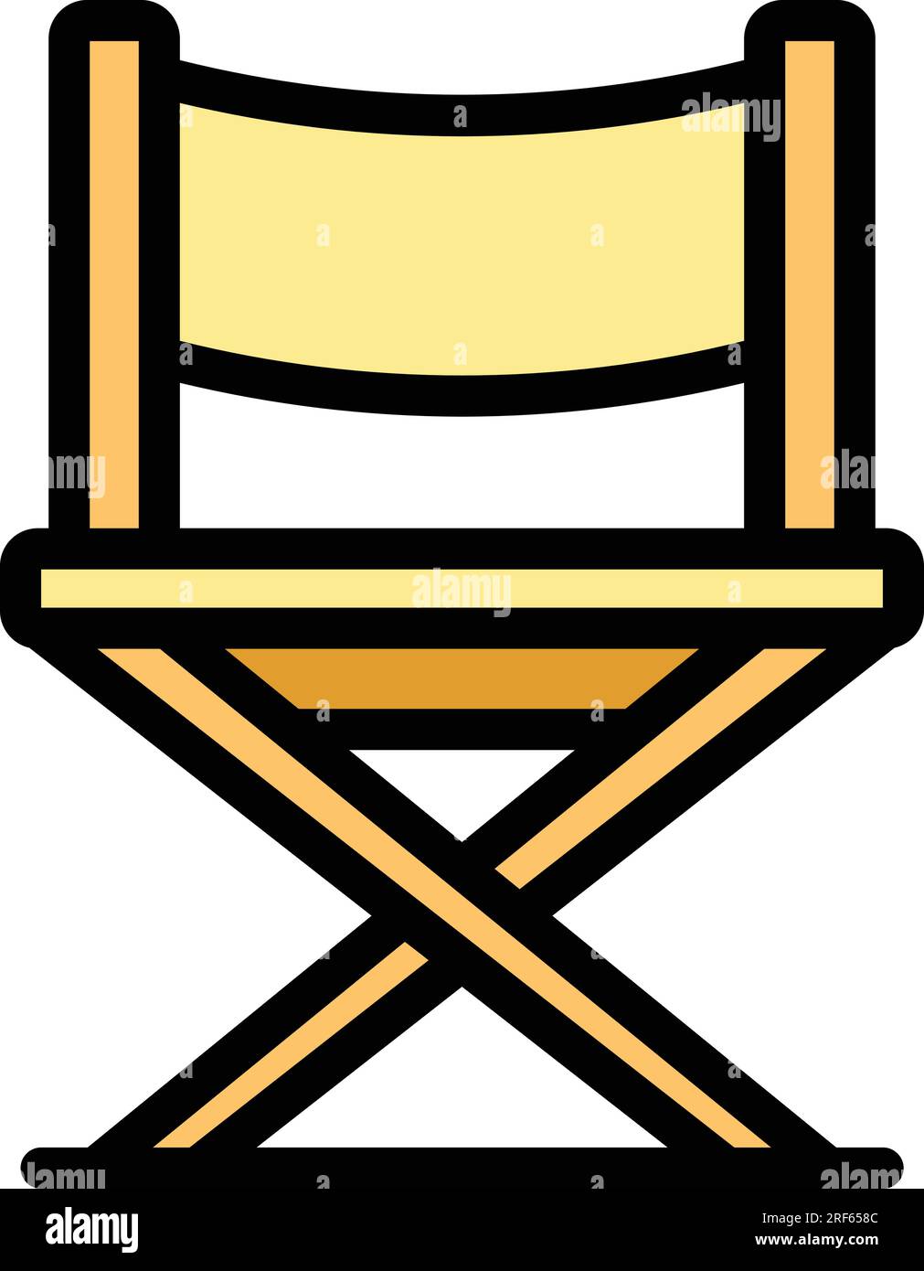 Director chair icon outline vector. Studio photo. Art cam color flat ...
