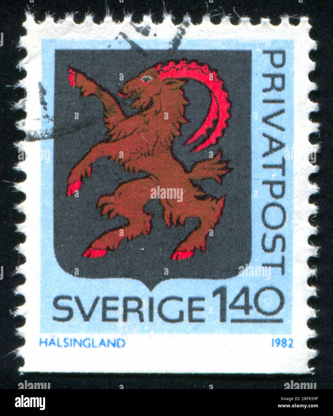 SWEDEN - CIRCA 1982: stamp printed by Sweden, shows Halsingland Arms ...