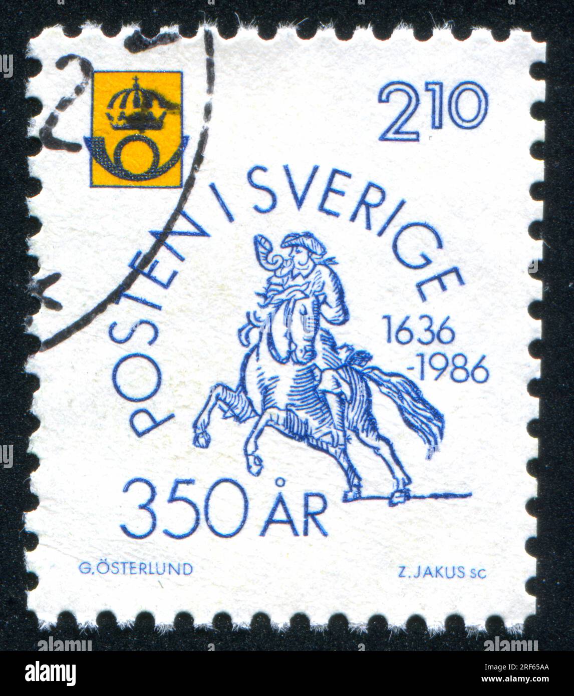 SWEDEN - CIRCA 1986: stamp printed by Sweden, shows Postman, circa 1986 ...