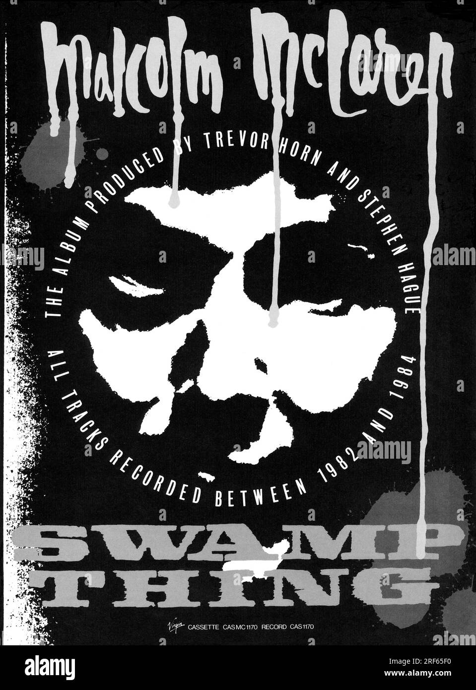 January 1986 British advertisement for the album Swamp Thing by Malcolm ...
