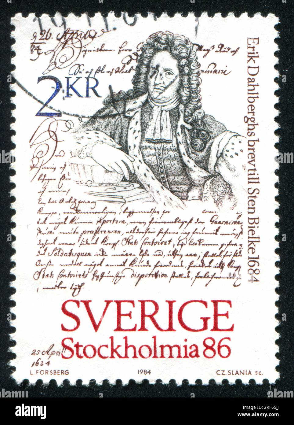SWEDEN - CIRCA 1984: stamp printed by Sweden, shows Famous letter and ...