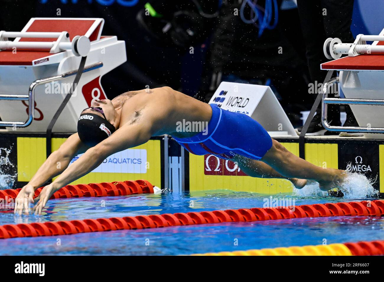 Thomas Ceccon of Italy prepares competes in the 50m Backstroke Men ...