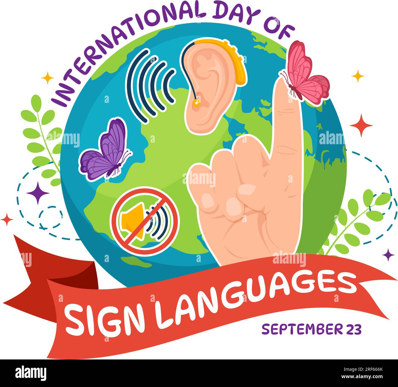 International Day of Sign Languages Vector Illustration with People ...