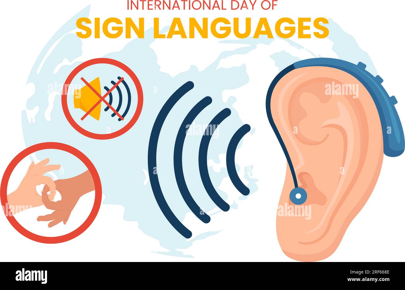 International Day of Sign Languages Vector Illustration with People ...