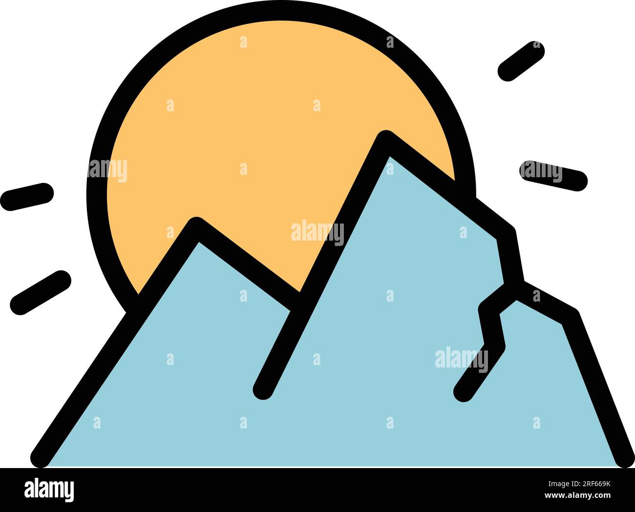 Eco travel sunset icon outline vector. Nature tourism. Forest walk ...