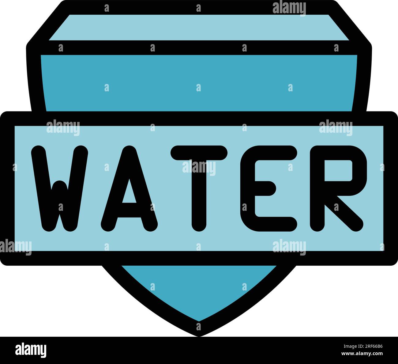 Save water icon outline vector. Clean drop. Eco shower color flat Stock ...