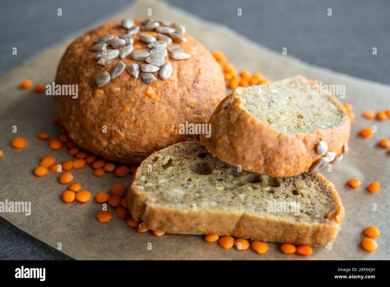 Vegan Lentil Bread Gluten Free Ezekiel or Bible. Ready to Eat Stock ...