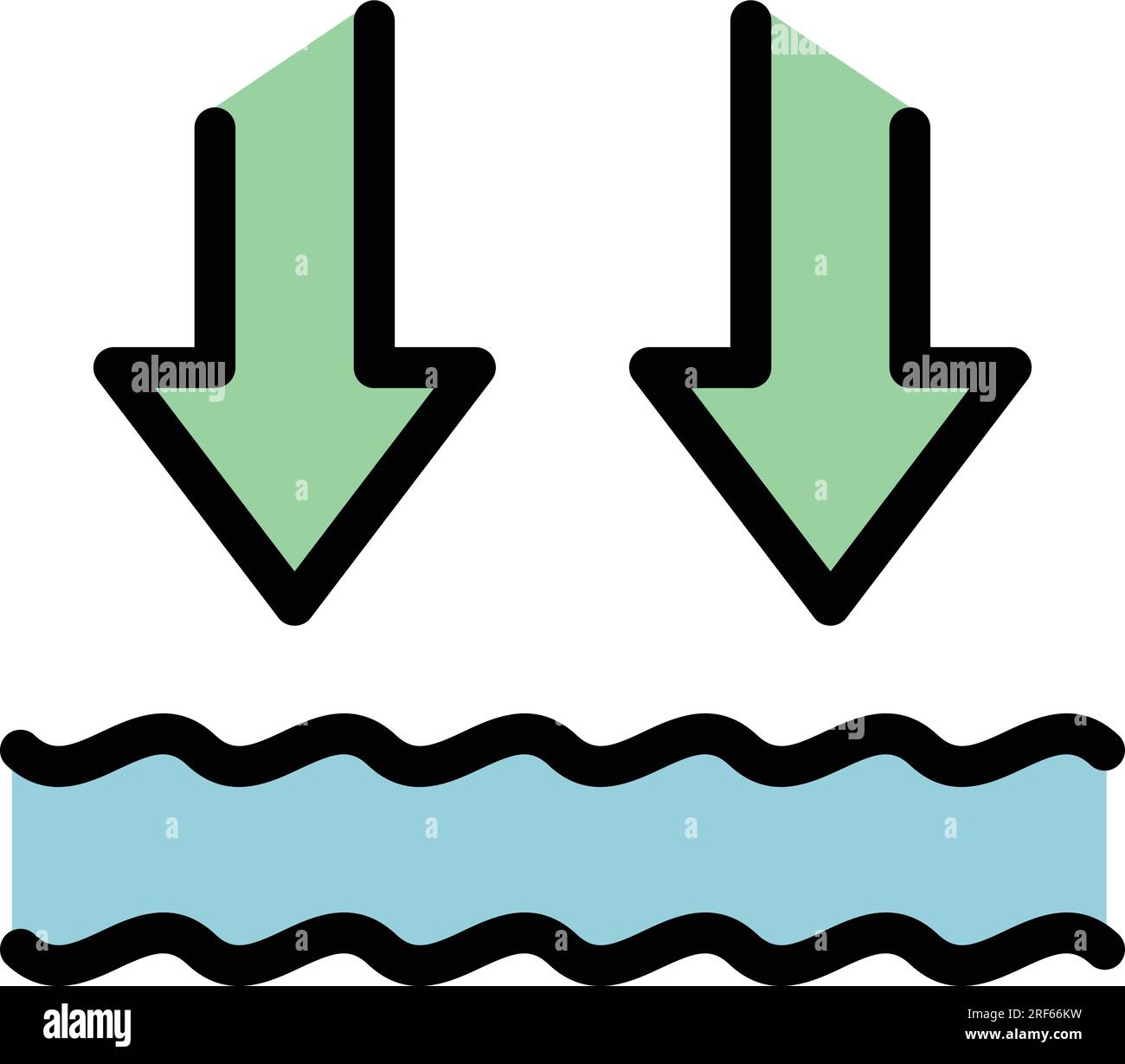 Low water icon outline vector. Save drop. Eco clean color flat Stock ...