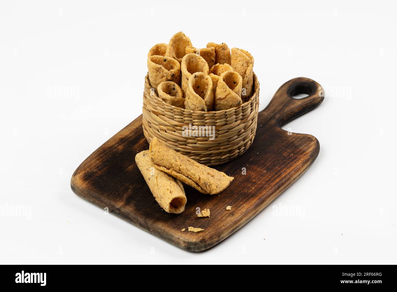 KUZHALAPPAM or MADAKKU APPAM, folded type Indian snack, isolated images ...
