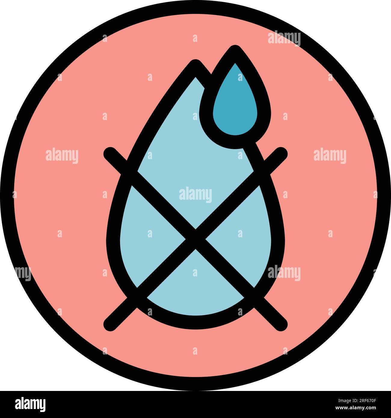No water drop icon outline vector. Save clean eco. Drink fresh color flat Stock Vector Image ...