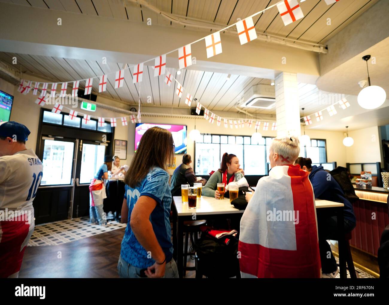 A general view of England fans in the The Elephant British Pub before ...