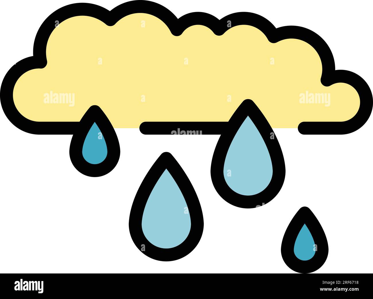 Rain cloud icon outline vector. Water save. Eco clean color flat Stock ...