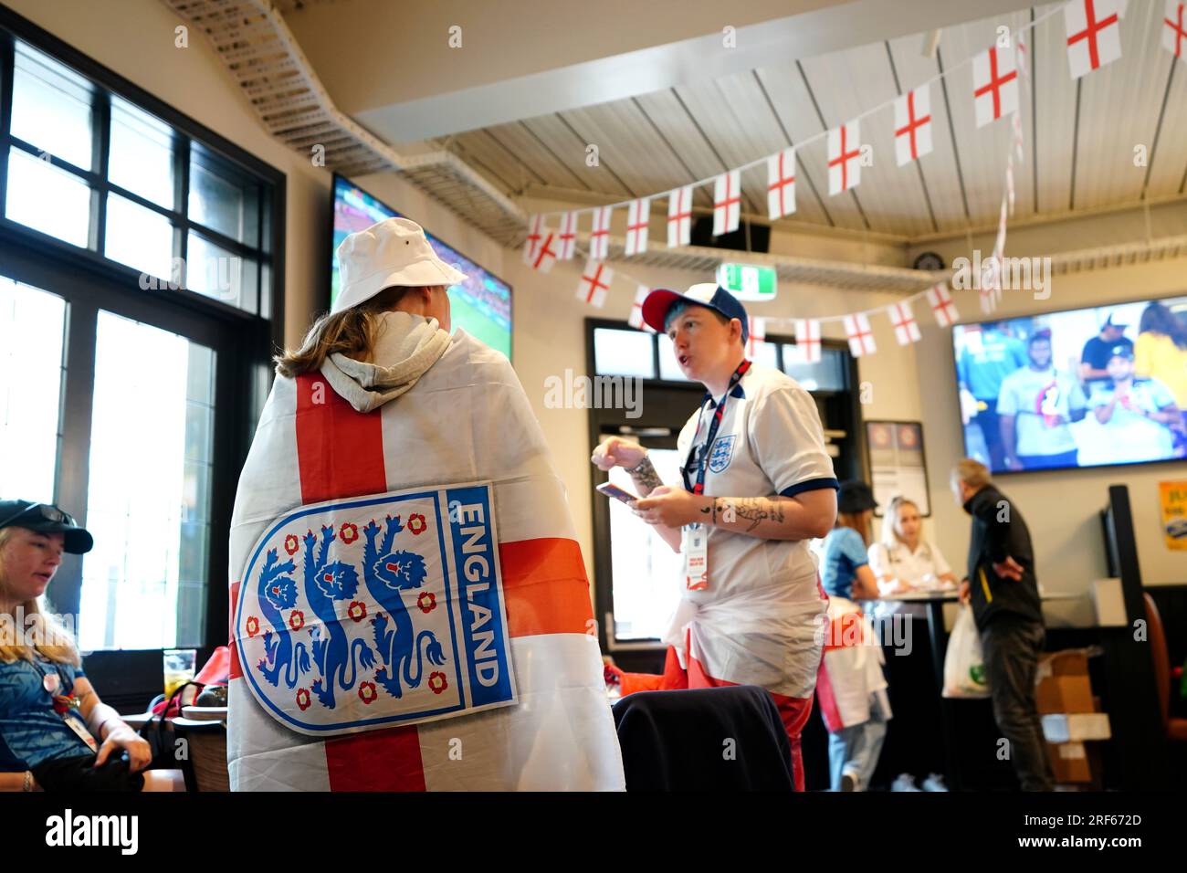 A general view of England fans in the The Elephant British Pub before ...