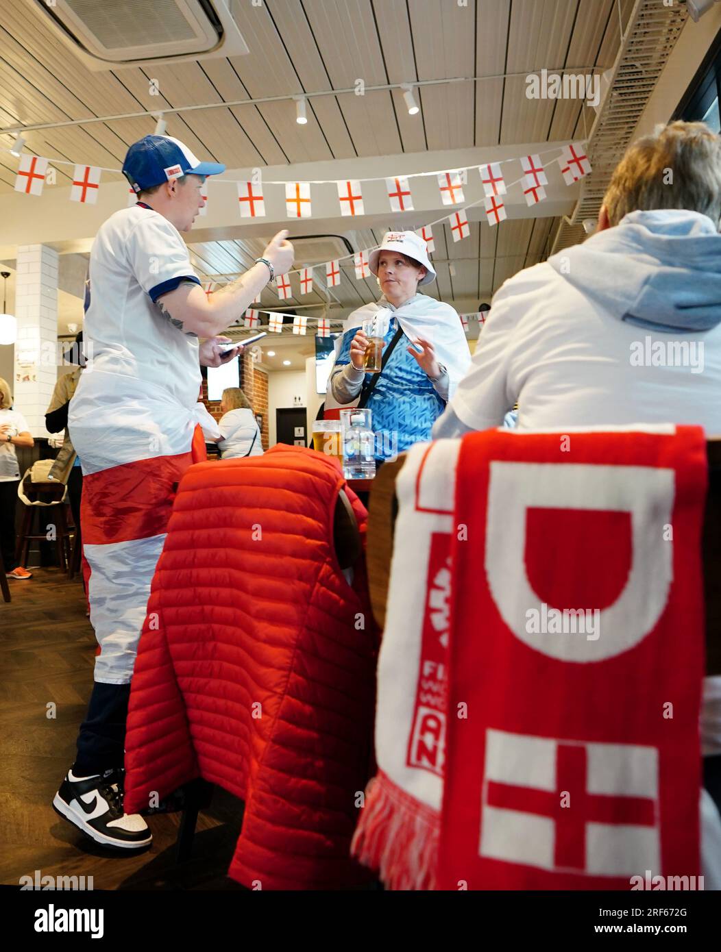 A general view of England fans in the The Elephant British Pub before ...