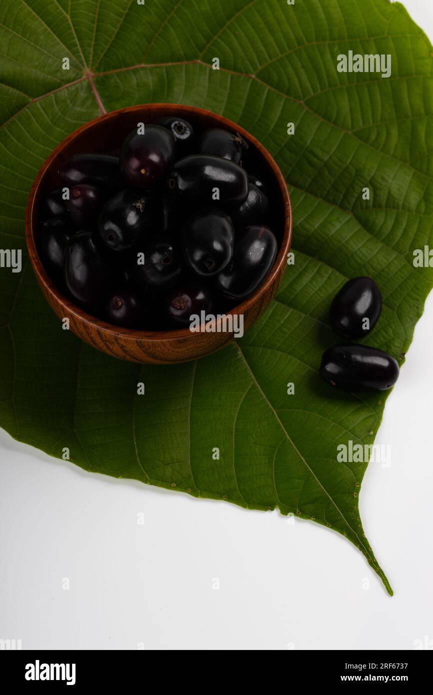 Java Plum or Indian Blackberry,isolated image with white background ...