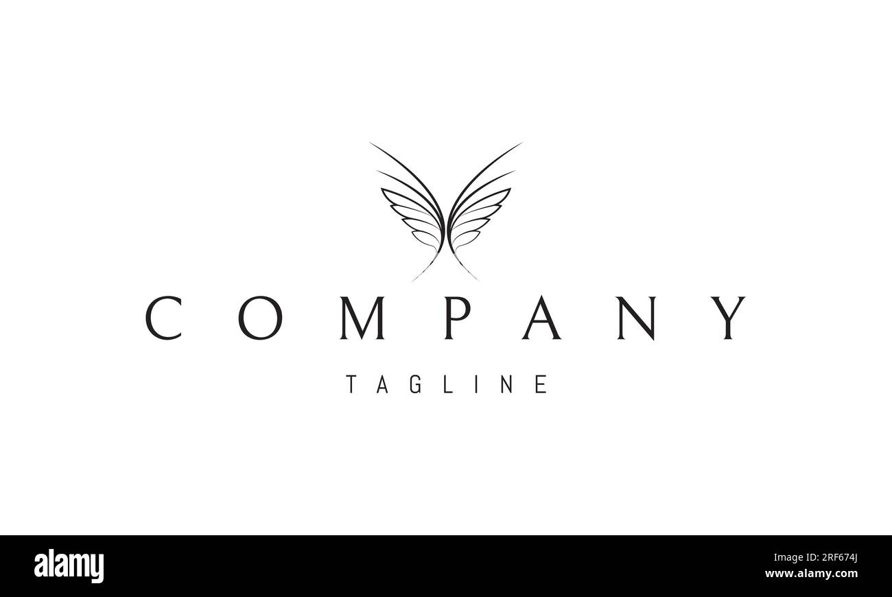 Vector logo on which an abstract image of a butterfly composed of two ...