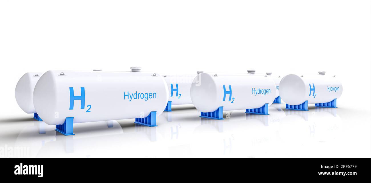 background hydrogen storage containers. 3d render Stock Photo - Alamy