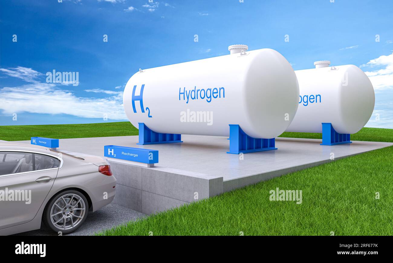 charging for cars with hydrogen. 3d render Stock Photo - Alamy