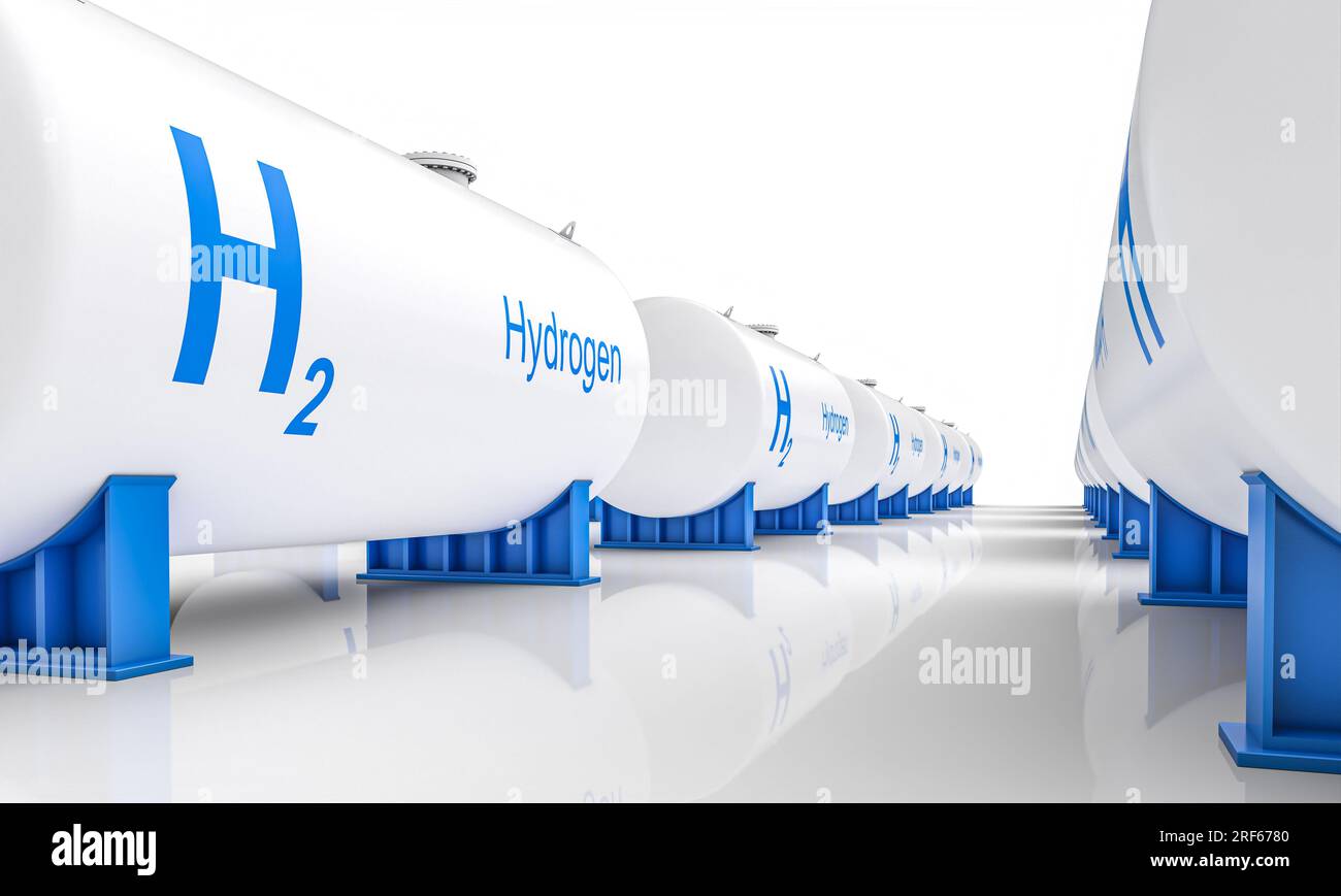 hydrogen storage containers. 3d render Stock Photo - Alamy