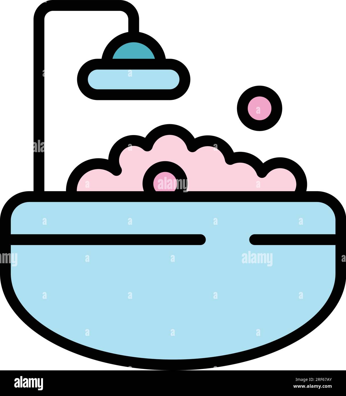 Pet bathtub icon outline vector. Dog spa. Grooming shower color flat ...