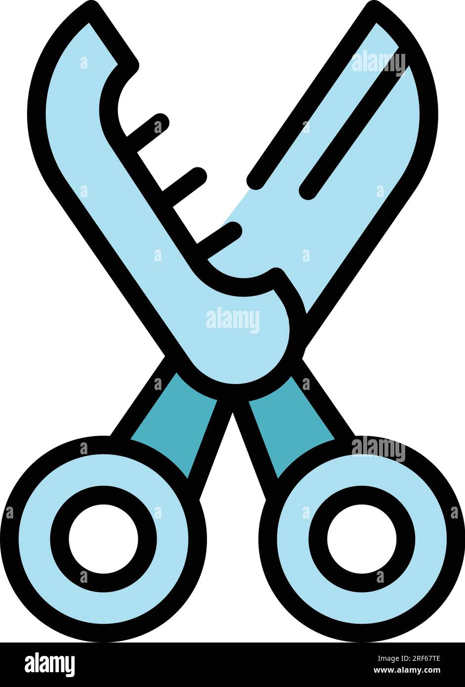 Pet scissors icon outline vector. Dog spa. Grooming wash color flat ...