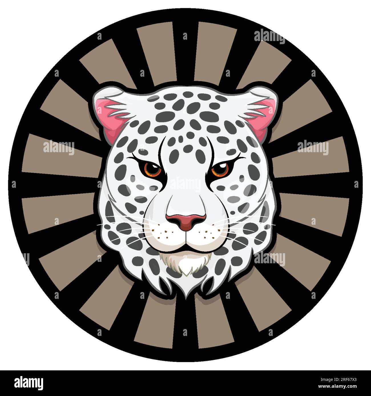 A vector cartoon illustration of a tiger head with a comic-style ...