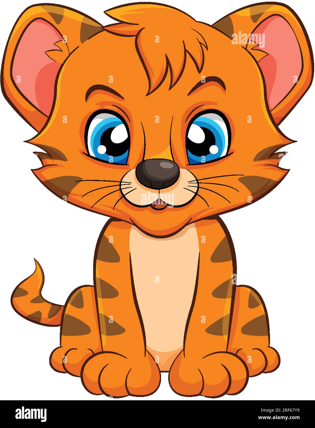 Adorable Baby Tiger Cartoon Character illustration Stock Vector Image ...