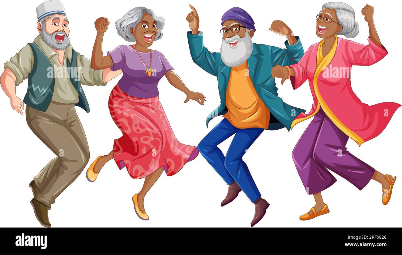 Old People Dancing Cartoon