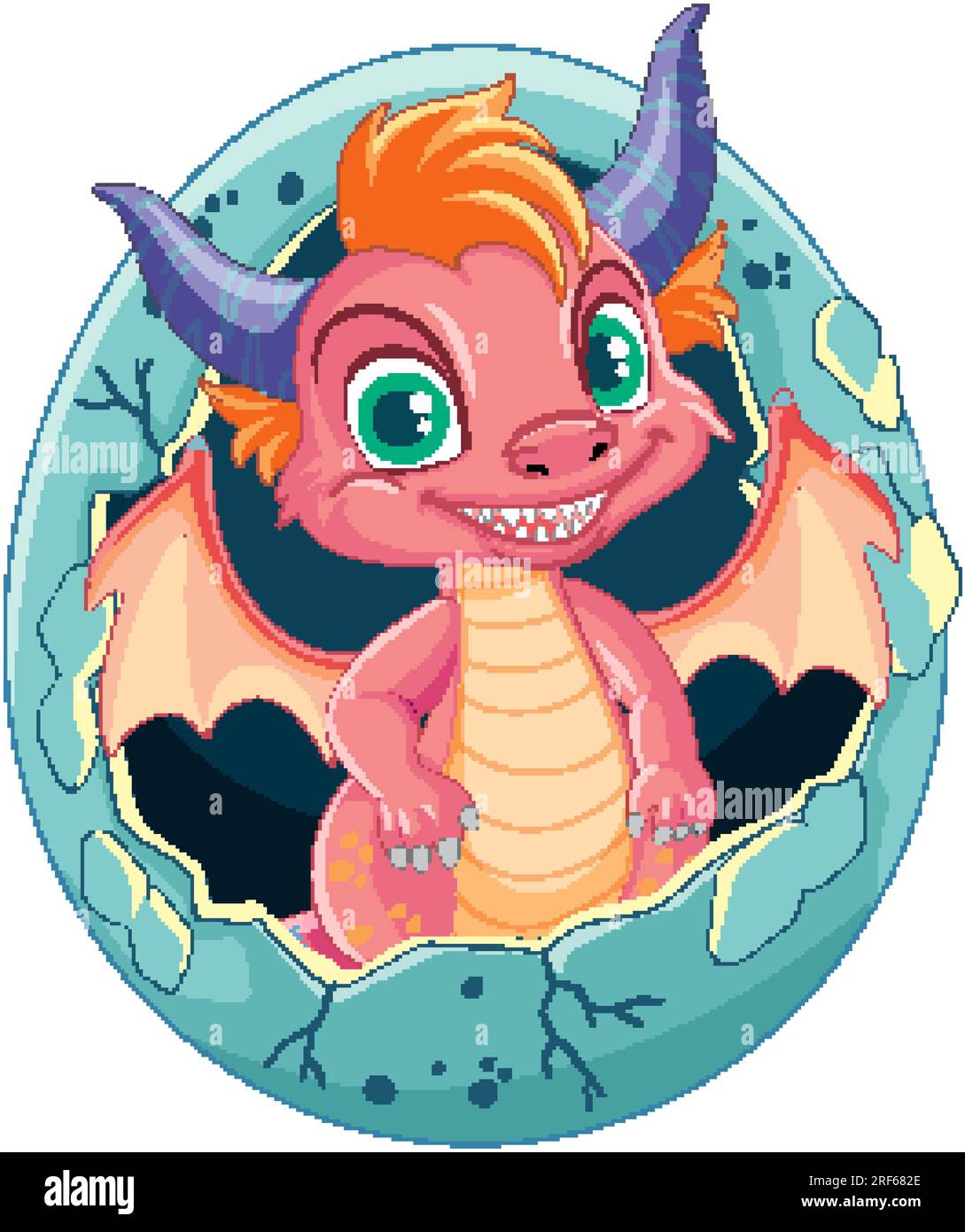Happy cartoon dragon character smiling illustration Stock Vector Image ...