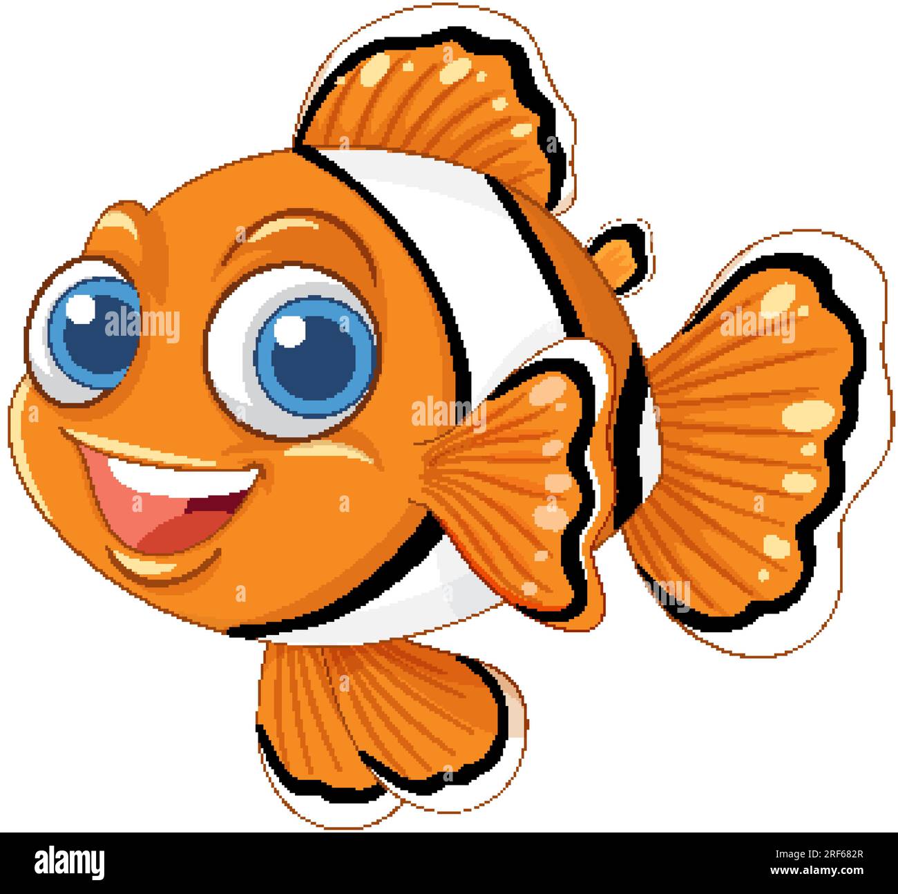 Brightly colored cartoon clownfish illustration Stock Vector Image ...
