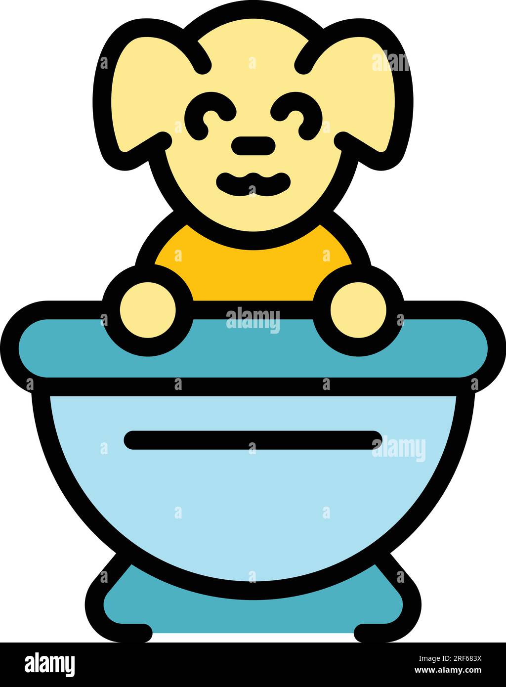 Home dog spa icon outline vector. Bath grooming. Wash animal color flat ...