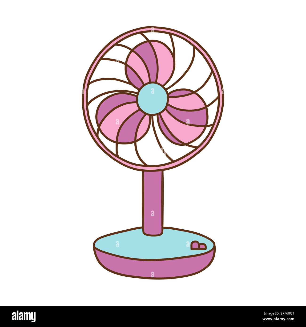 Desktop electrical fan pink color. Cooling air conditioning unit in hot ...