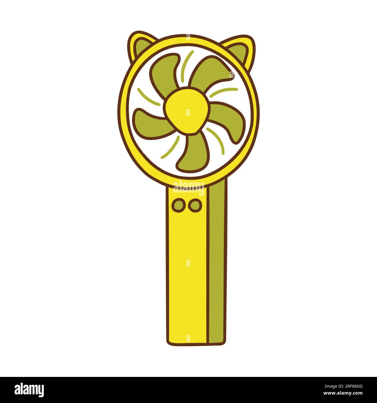 Hand portable small cute fan with battery with ears. Cooling air ...