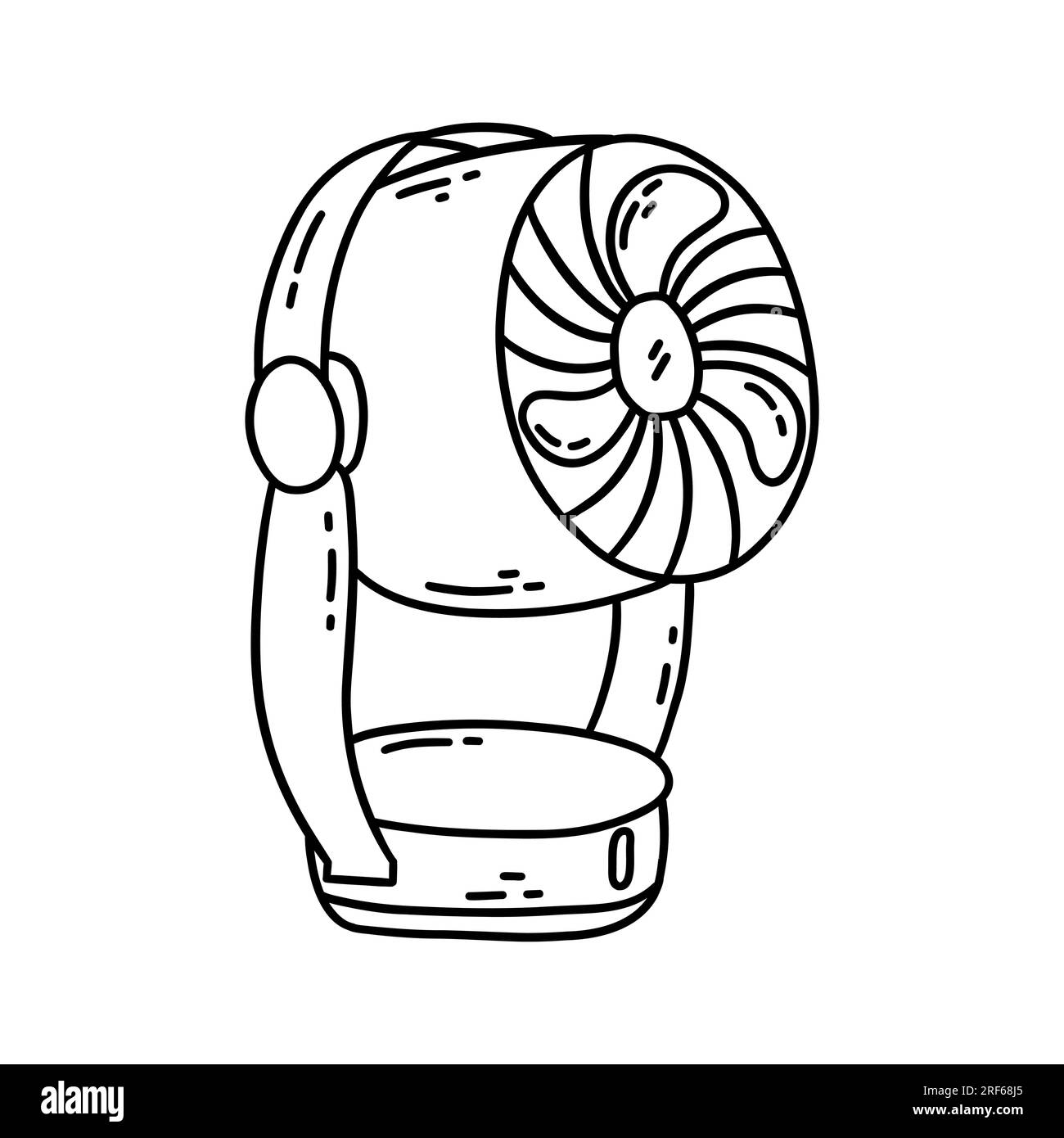 Cute desktop electrical fan. Cooling air conditioning unit in hot ...