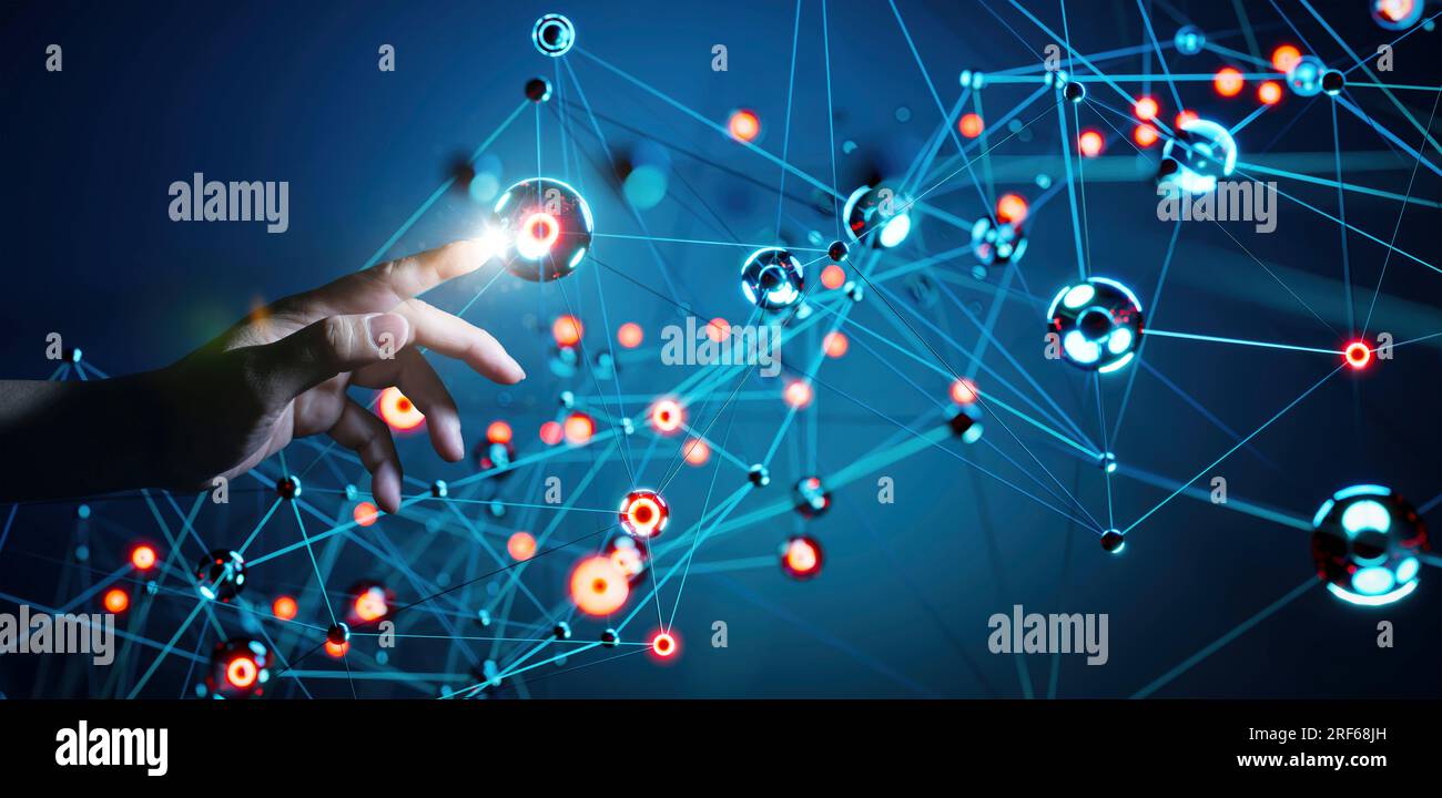 Hand touching the Metaverse Universe, A Conceptual Shift in Digital Transformation for the Era ...