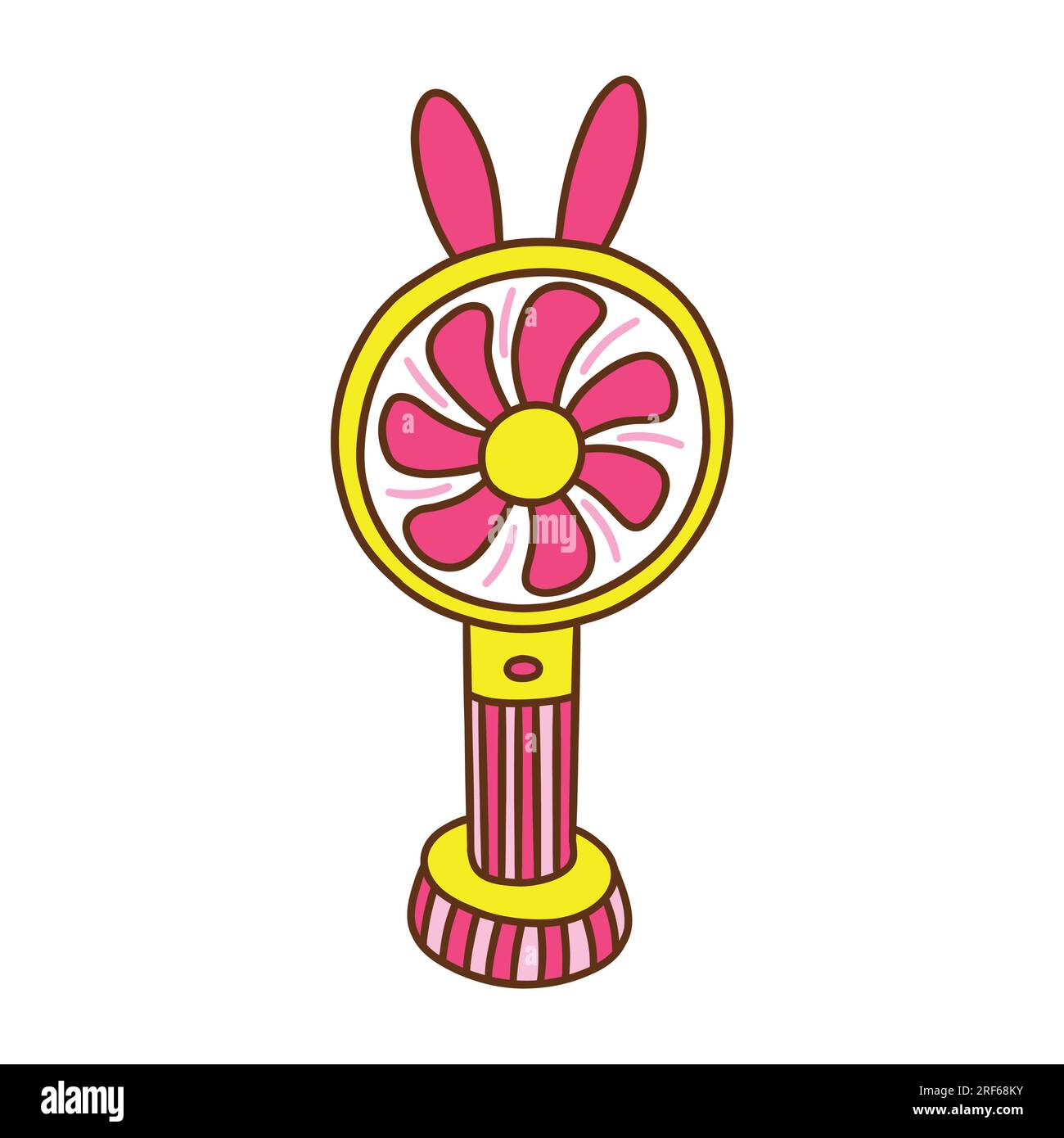 Cute hand portable small fan with battery with ears. Cooling air ...