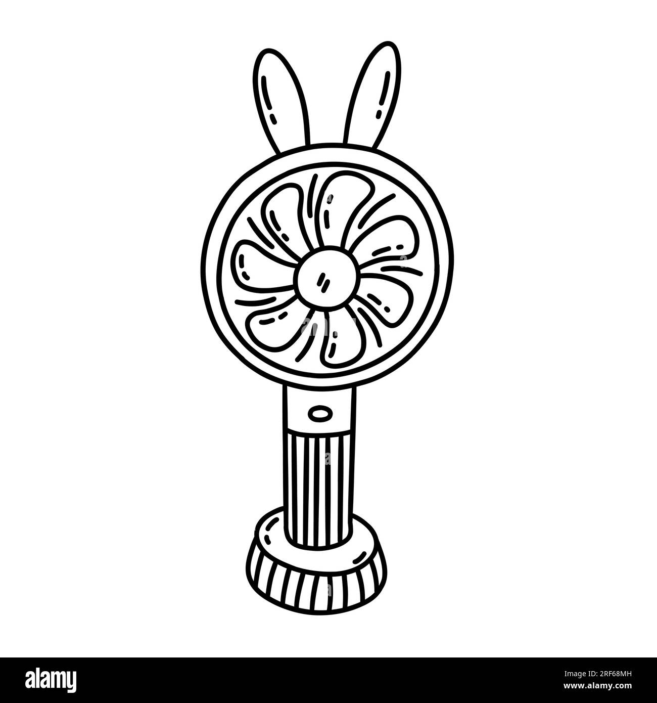 Cute hand portable small fan with battery with ears. Cooling air ...