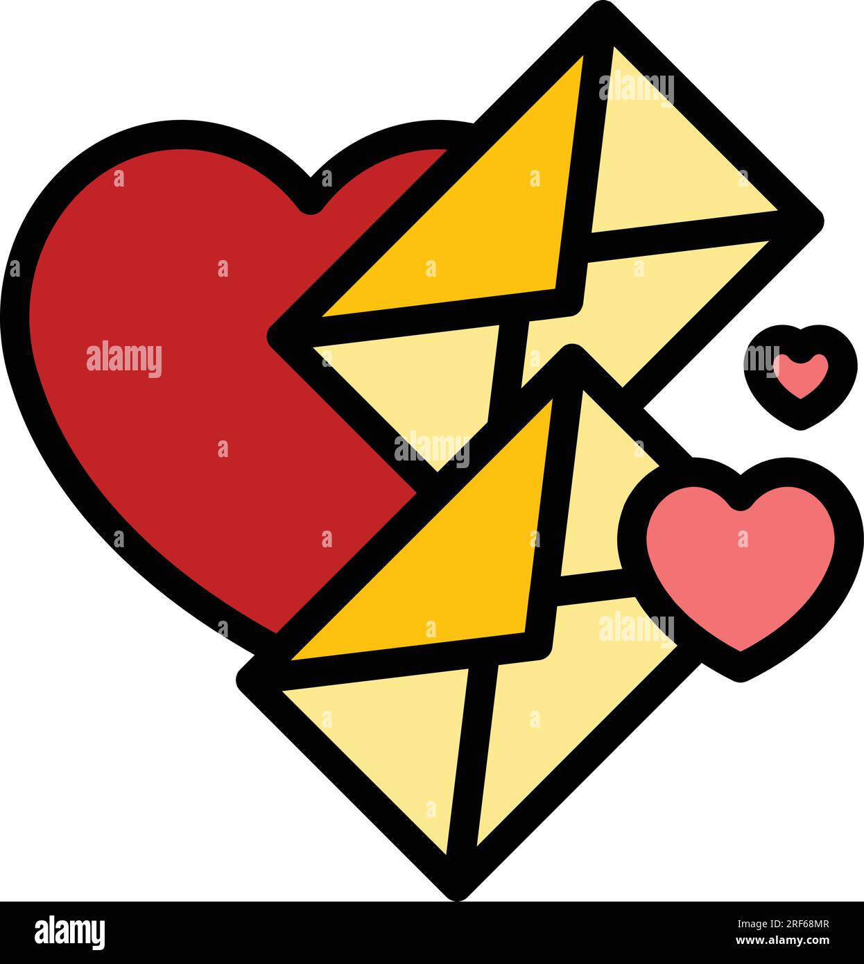 Love mail paper icon outline vector. Content plan. Media digital color ...