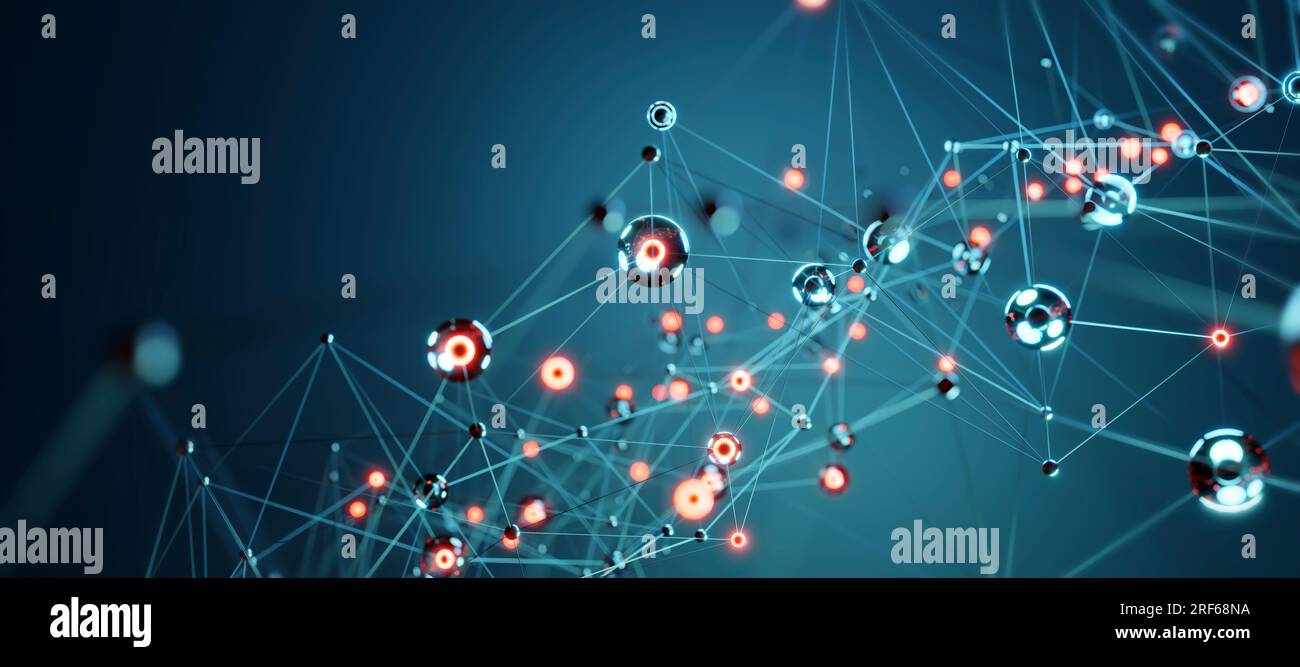 Dynamic Blue Geometric Network, Abstract Representation of Digital ...