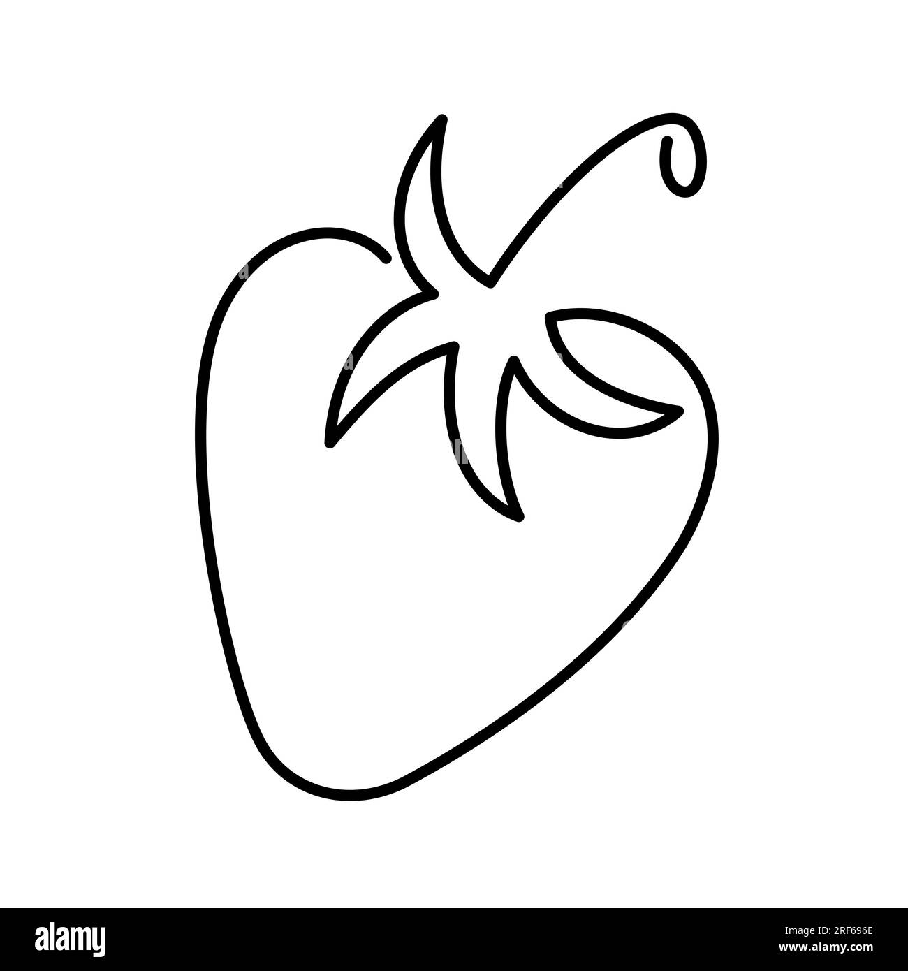 Strawberry icons. Single line art style strawberry. Abstract creative ...