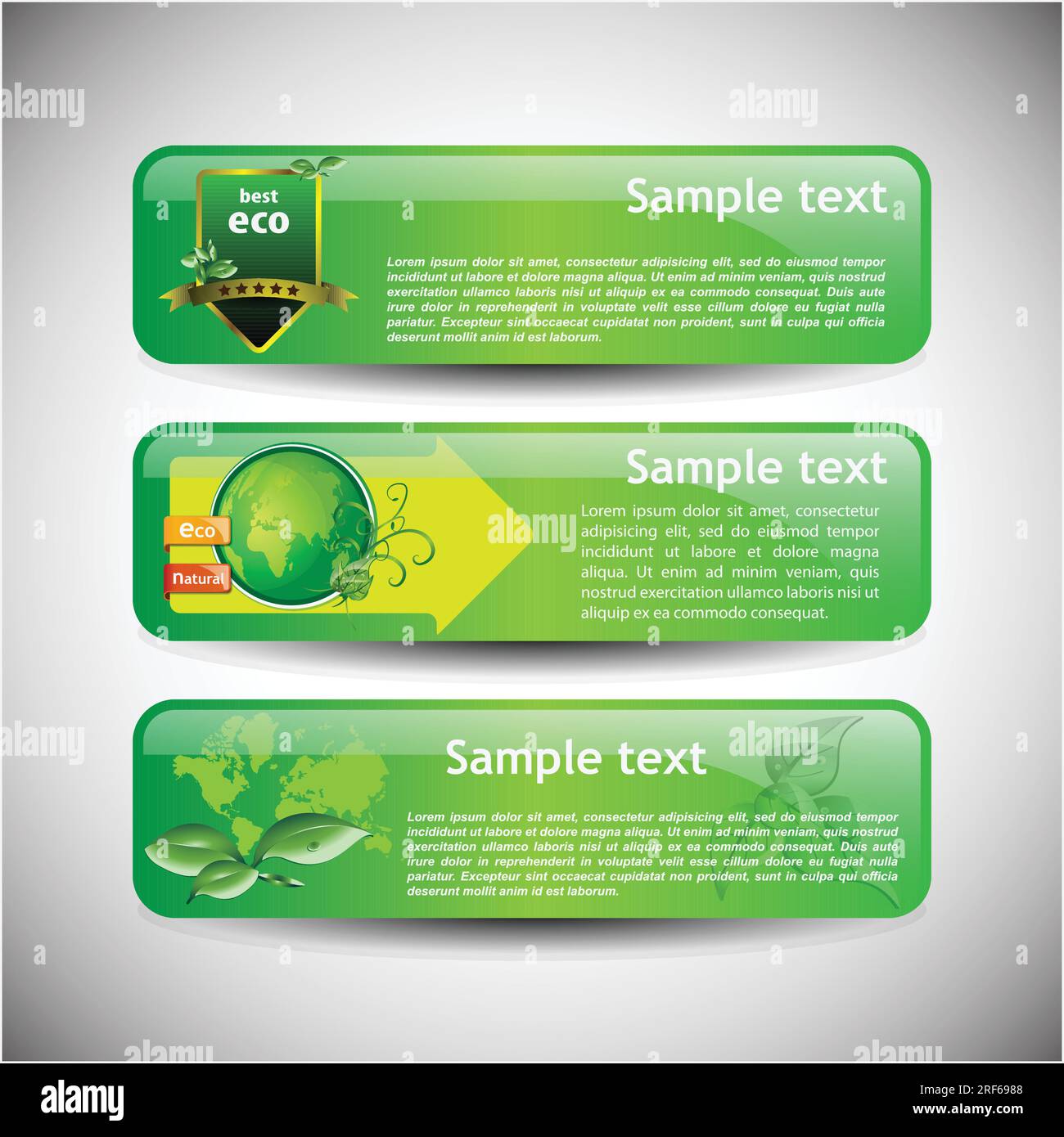 Colorful Eco Banner Set Vector Illustration Stock Vector Image & Art ...