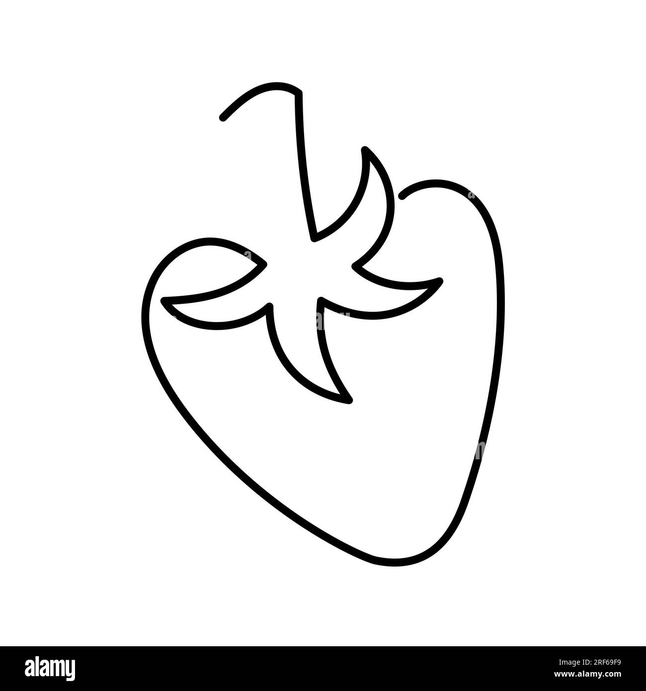 Strawberry icons. Single line art style strawberry. Abstract creative ...