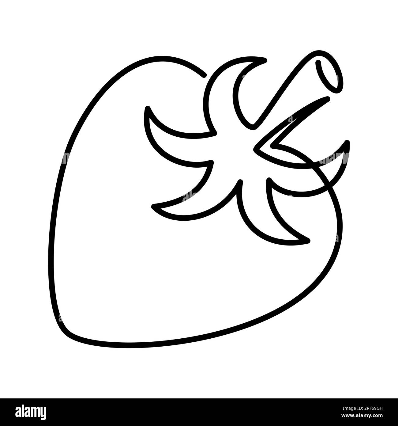 Strawberry icons. Single line art style strawberry. Abstract creative ...