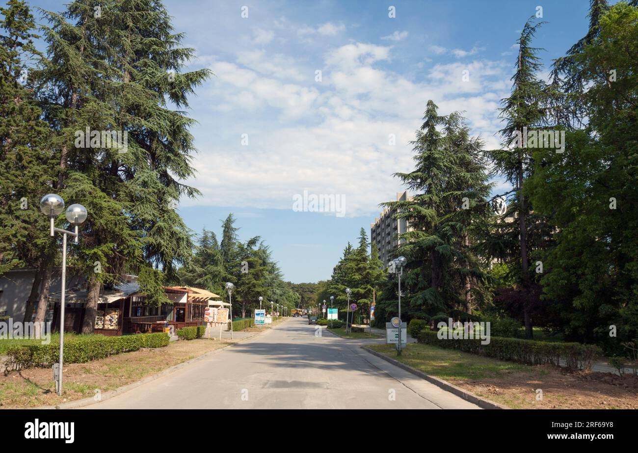 View on territory of St.St. Constantine and Helena resort in summer ...