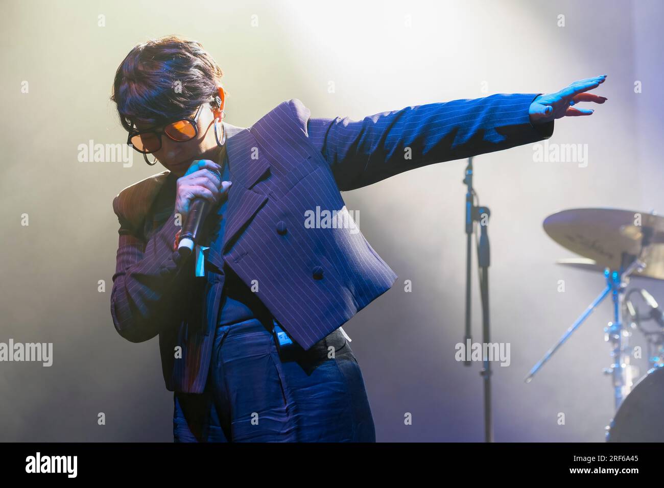 Rapper Ana Tijoux performing on the Siam stage at Womad, Charlton Park ...