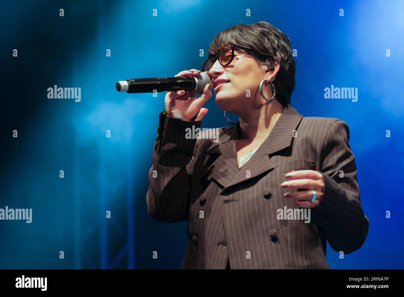 Rapper Ana Tijoux performing on the Siam stage at Womad, Charlton Park ...