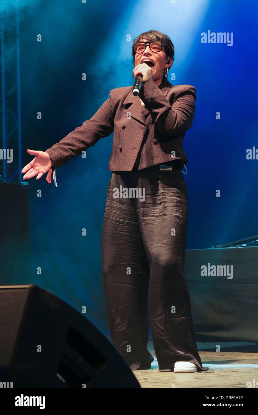 Rapper Ana Tijoux performing on the Siam stage at Womad, Charlton Park ...