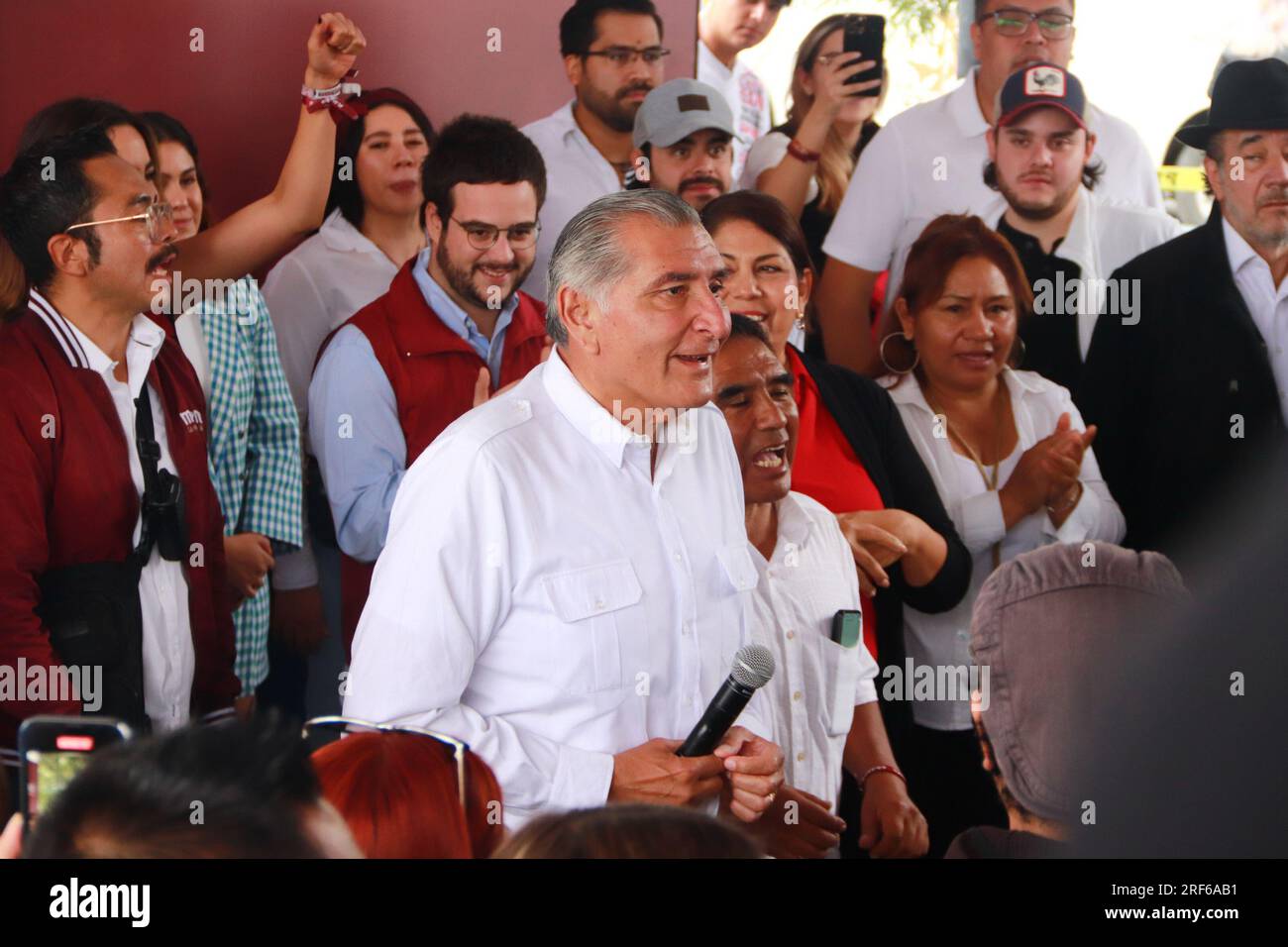 Non Exclusive: July 30, 2023 in Nezahualcóyotl, Mexico: The candidate ...