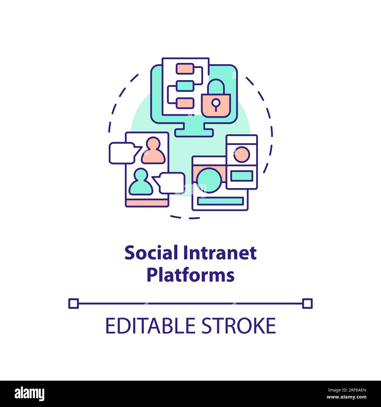 2D customizable social intranet platforms icon concept Stock Vector ... 2D customizable social intranet platforms icon concept Stock Vector ...